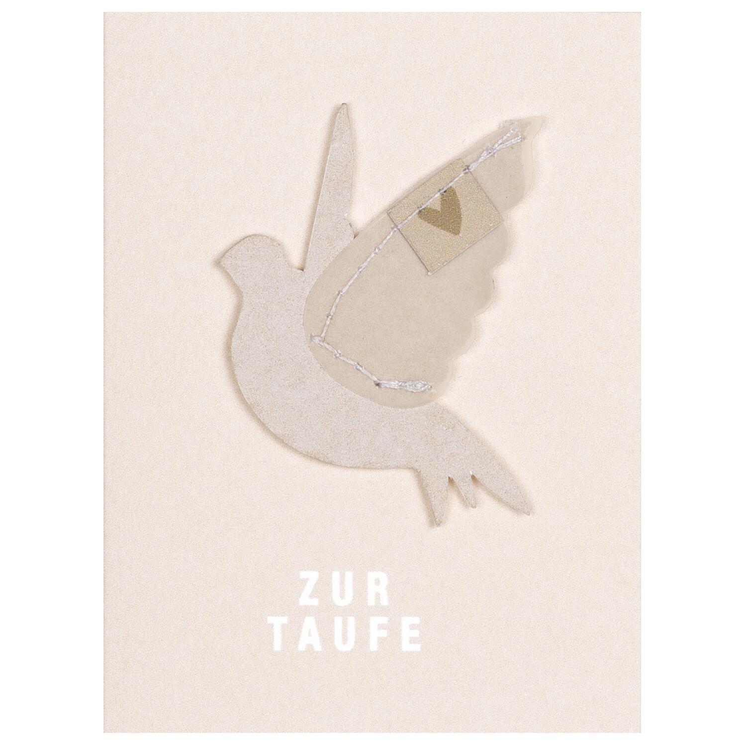 Mini-Karte "Zur Taufe" (Beige) - Räder Design - bertine.de – Bertine